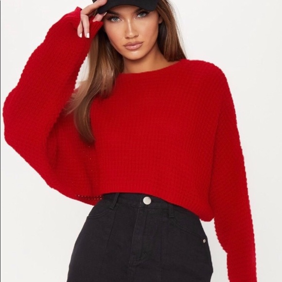 Aritzia | Sweaters | New Aritzia Red Cropped Sweater | Poshmark